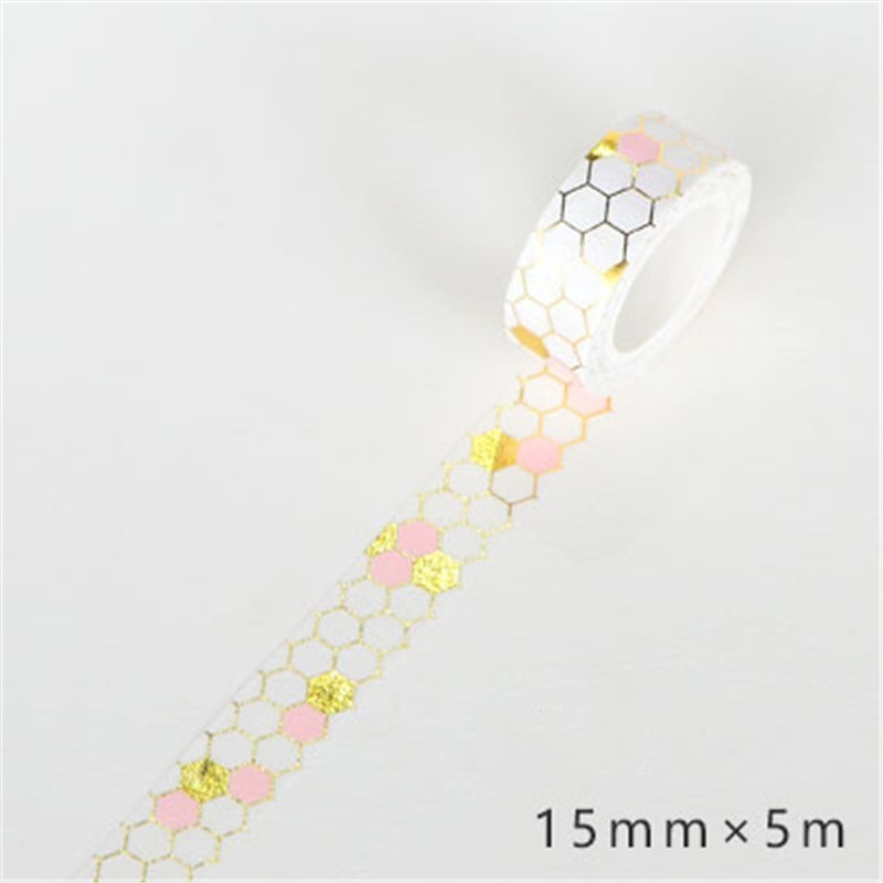 Golden Pink Foil Japanese Paper Washi Tape Masking... – Vicedeal