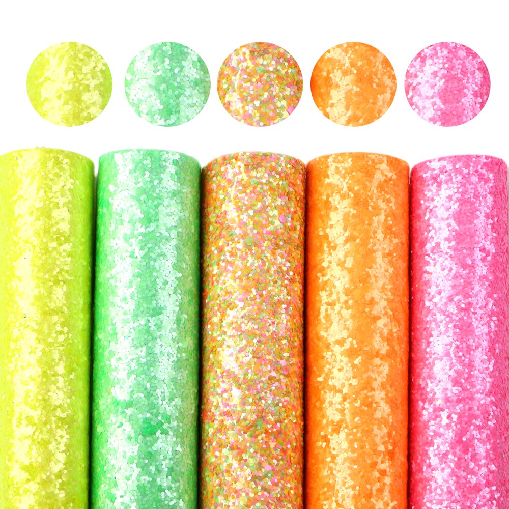 A5 Size Solid Color Chunky Glitter Lace Rainbow Co... – Grandado