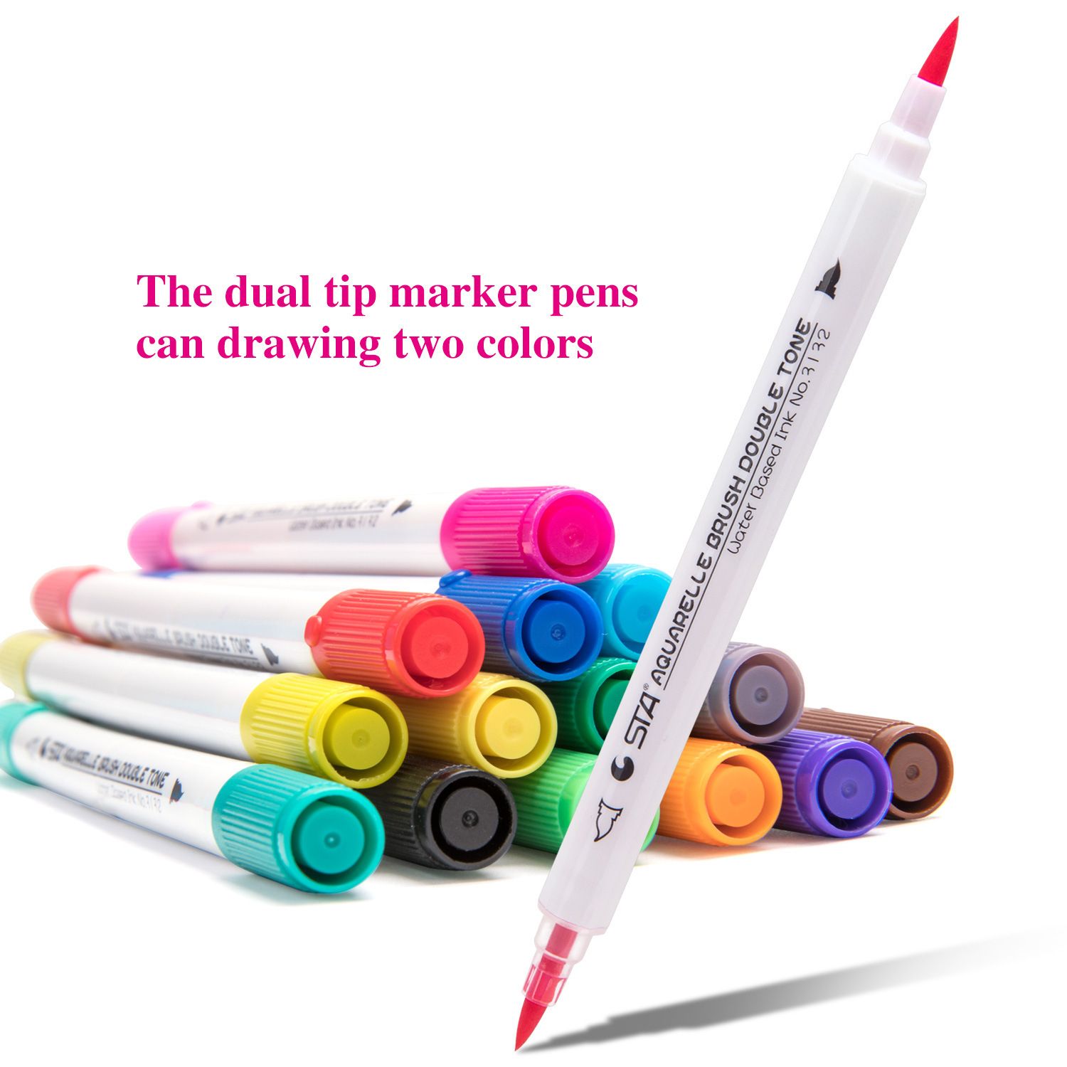 14 pcs of 28 Color Dual Brush Pens Art Markers Art... – Grandado