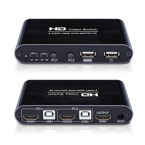 JONSNOW HDMI KVM Switch 2 Port USB Switch 4K VGA S... – Grandado