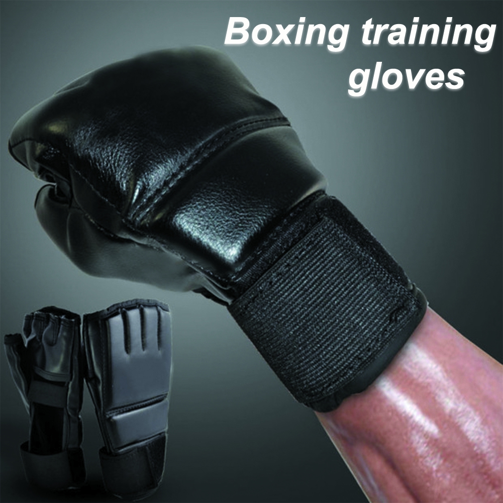 1 Pair Fighting MMA Boxing Sports Leather Gloves T... – Grandado