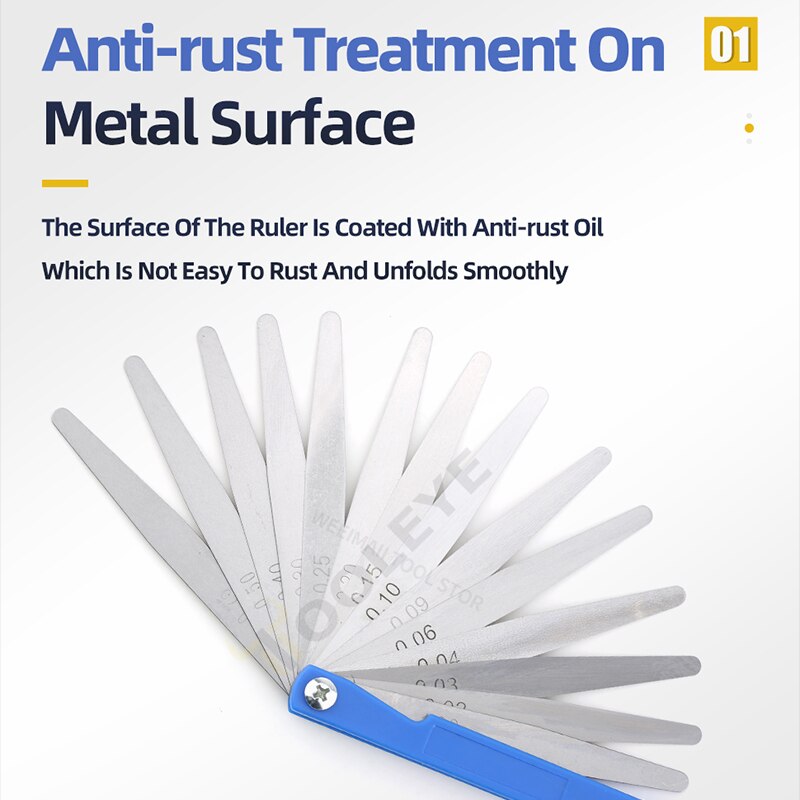 100B17 Feeler Gauge Metric Thickness Gauge Set Bla... – Grandado