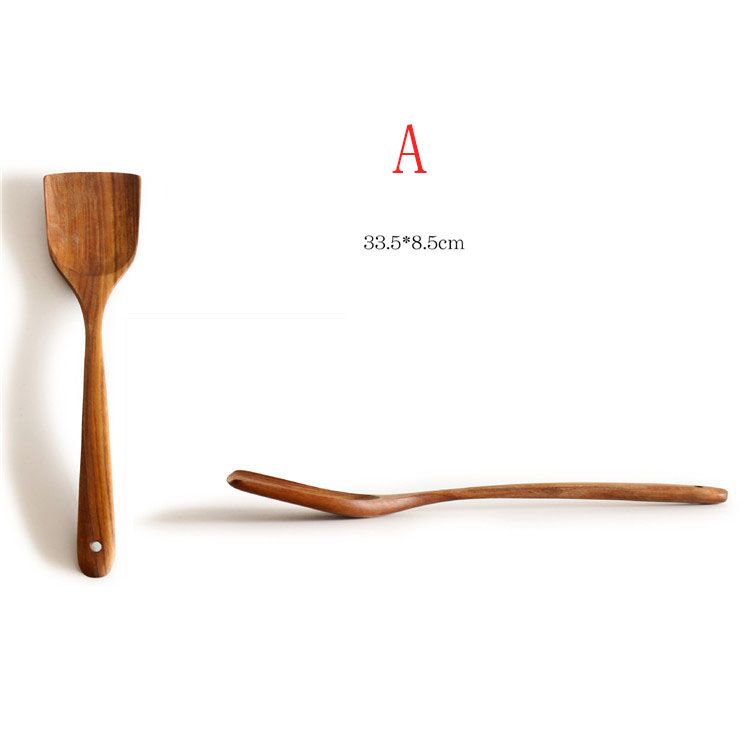 7 Types Thai Teak Wooden Turner Spatula Rice Spoon... – Grandado