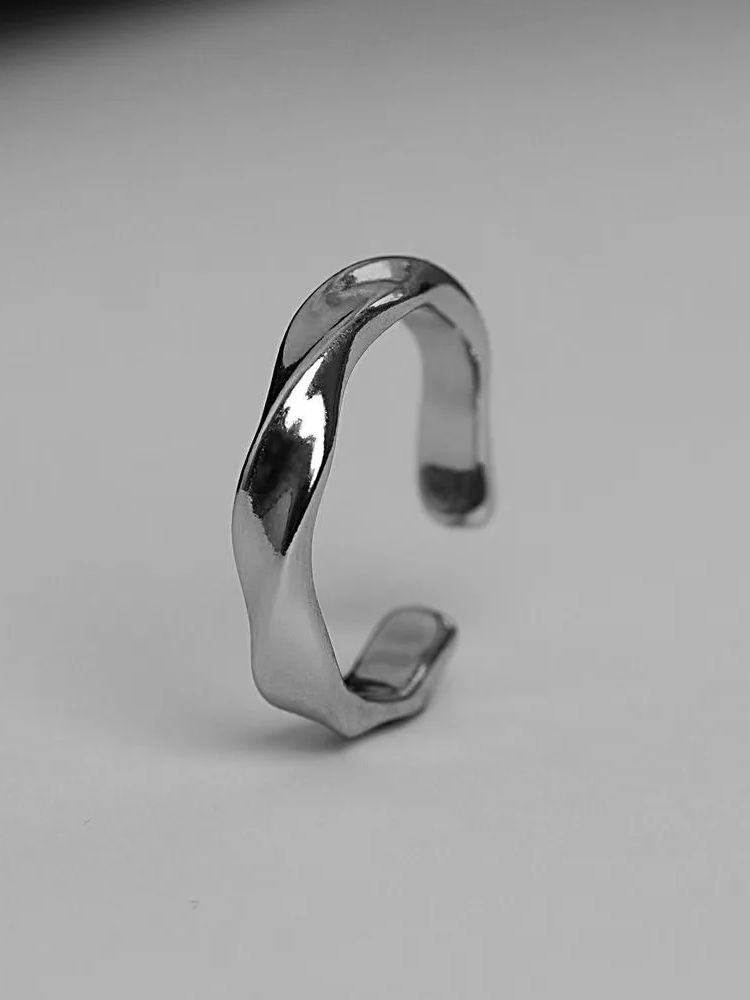 Mobius Wave Ring Zilver Kleur Legering Open Ring V... – Grandado