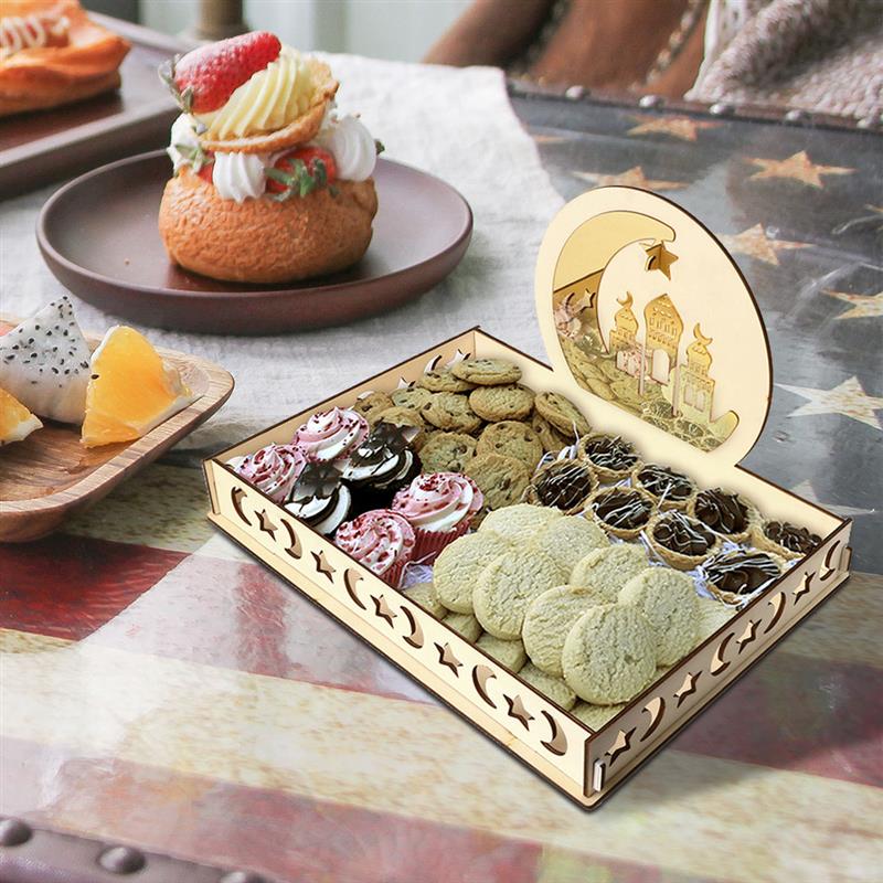 Wood Moon Star Plate Crafts Ramadan Decoration Eid... – Vicedeal