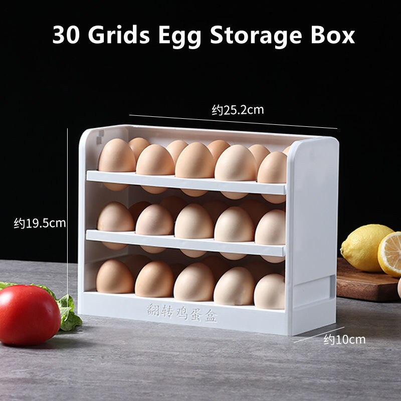 Egg Storage Box Three Layers Flip Refrigerator Egg... – Grandado