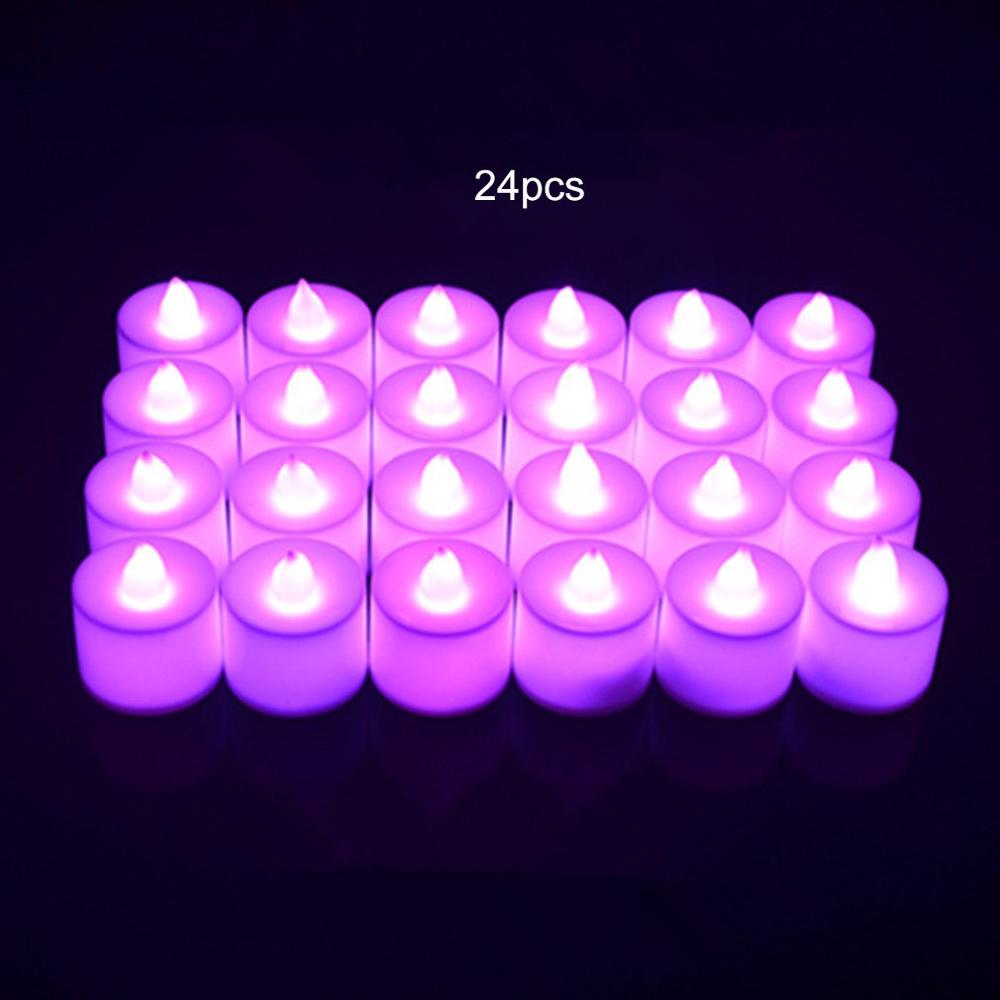 24PC LED Candle Multicolor Lamp Simulation Color F... – Grandado