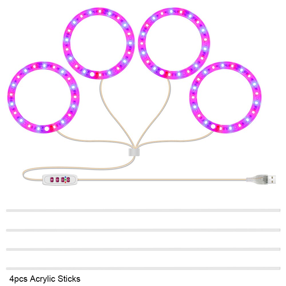 5V Led Grow Light 8/12/16H Timer Usb Phyto Lamp Dr... – Grandado