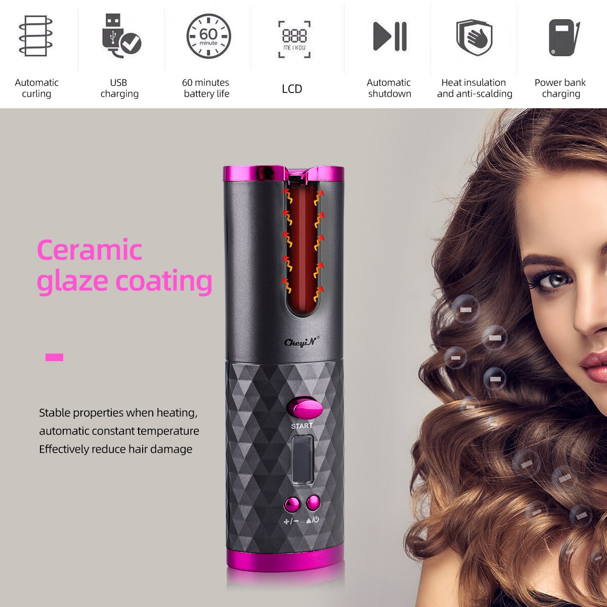 Wiederaufladbare Automatische Haar Curler Haar Sty... – Vicedeal