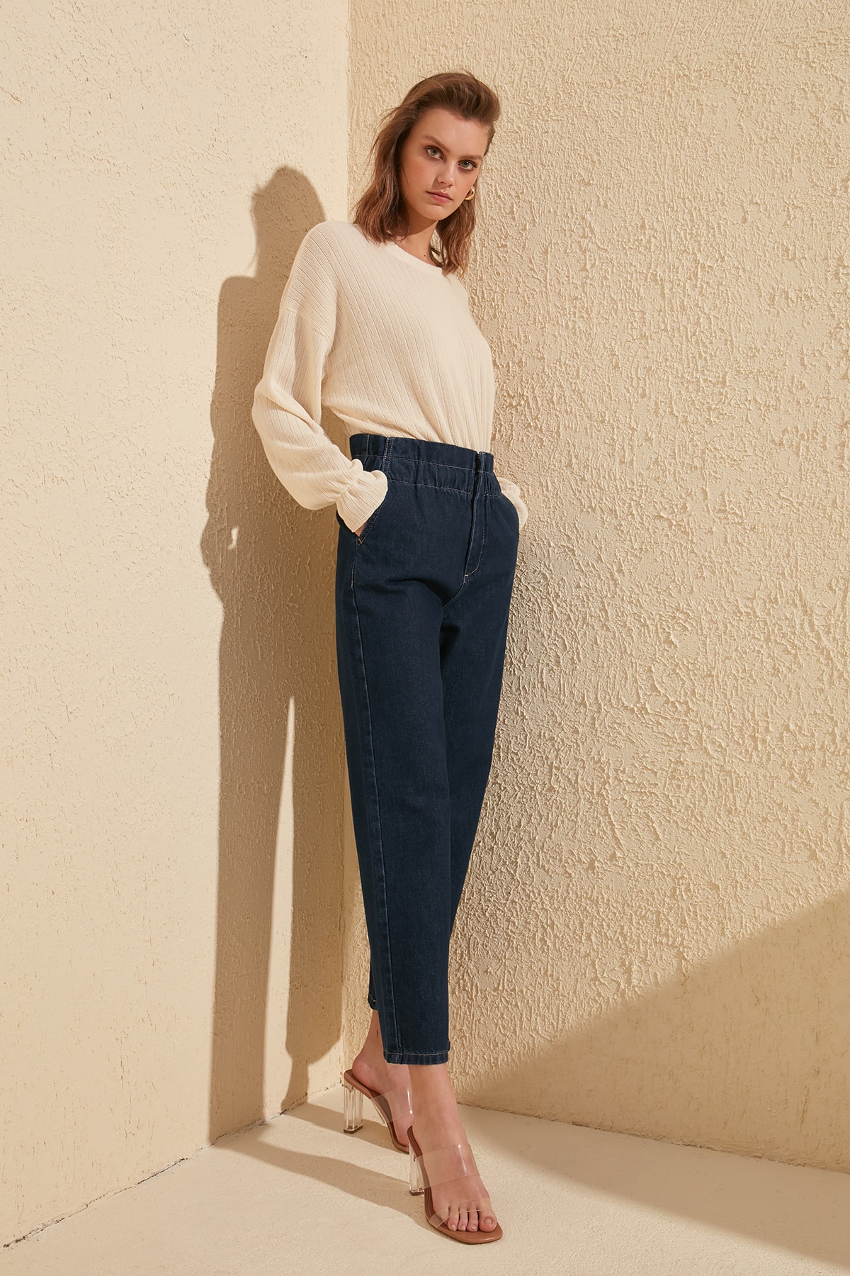 Trendyol Beli Wheel High Bel Straight Jeans TWOSS2... – Vicedeal