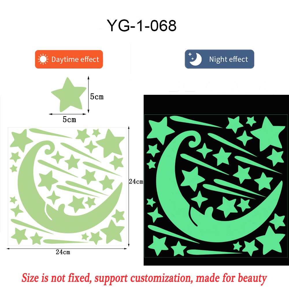 Moon Stars Luminous Wall Sticker Golw In The Dark ... – Grandado