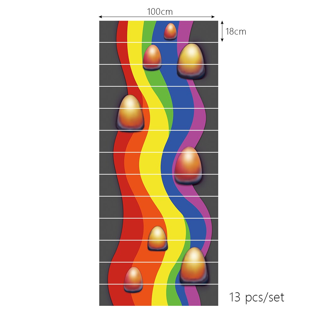 Rainbow Waves Staircase Sticker For House Stairs D... – Vicedeal