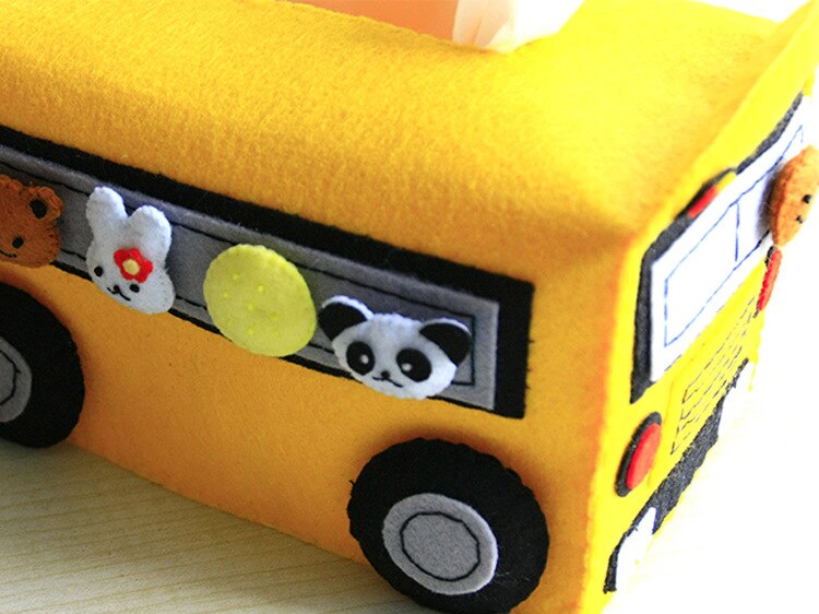 School Bus Style Tissue Box Felt DIY Material Pack... – Vicedeal