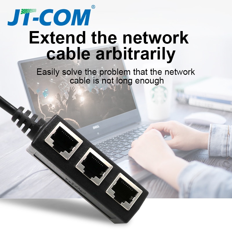 RJ45 Splitter Ethernet Network RJ45 1 Male to 3 Fe... – Vicedeal