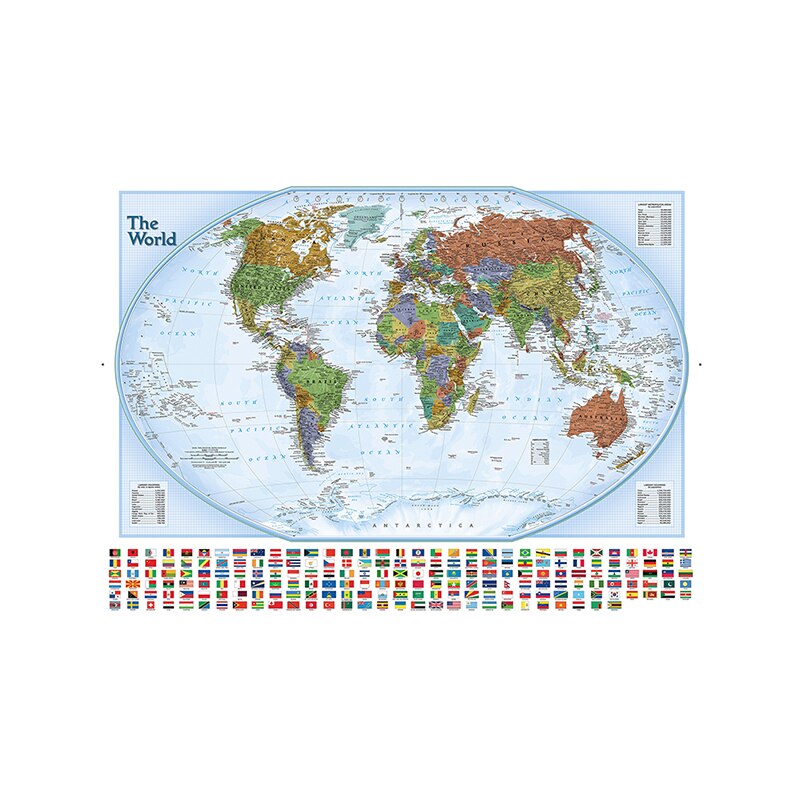 90*60cm The World Map Wall Decorative Posters Canv... – Grandado