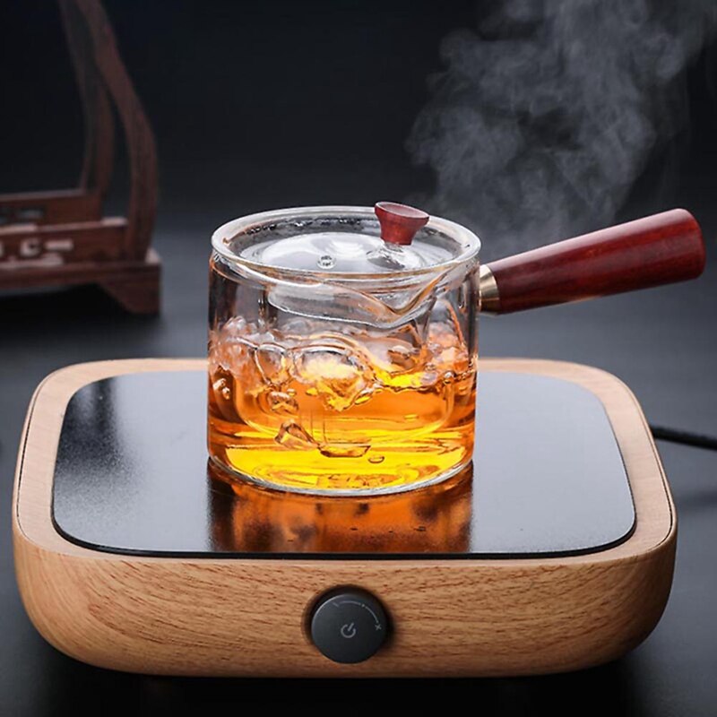 Glass Steaming Teapot Heat-Resistant Wooden Handle... – Vicedeal
