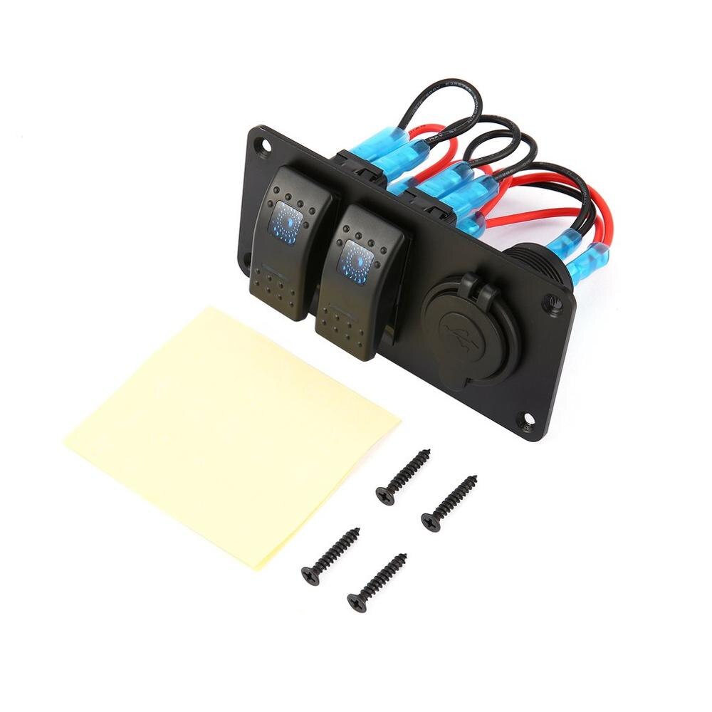2 Gang Car Marine Boat 5 Pin LED Rocker Switch Pan... – Grandado