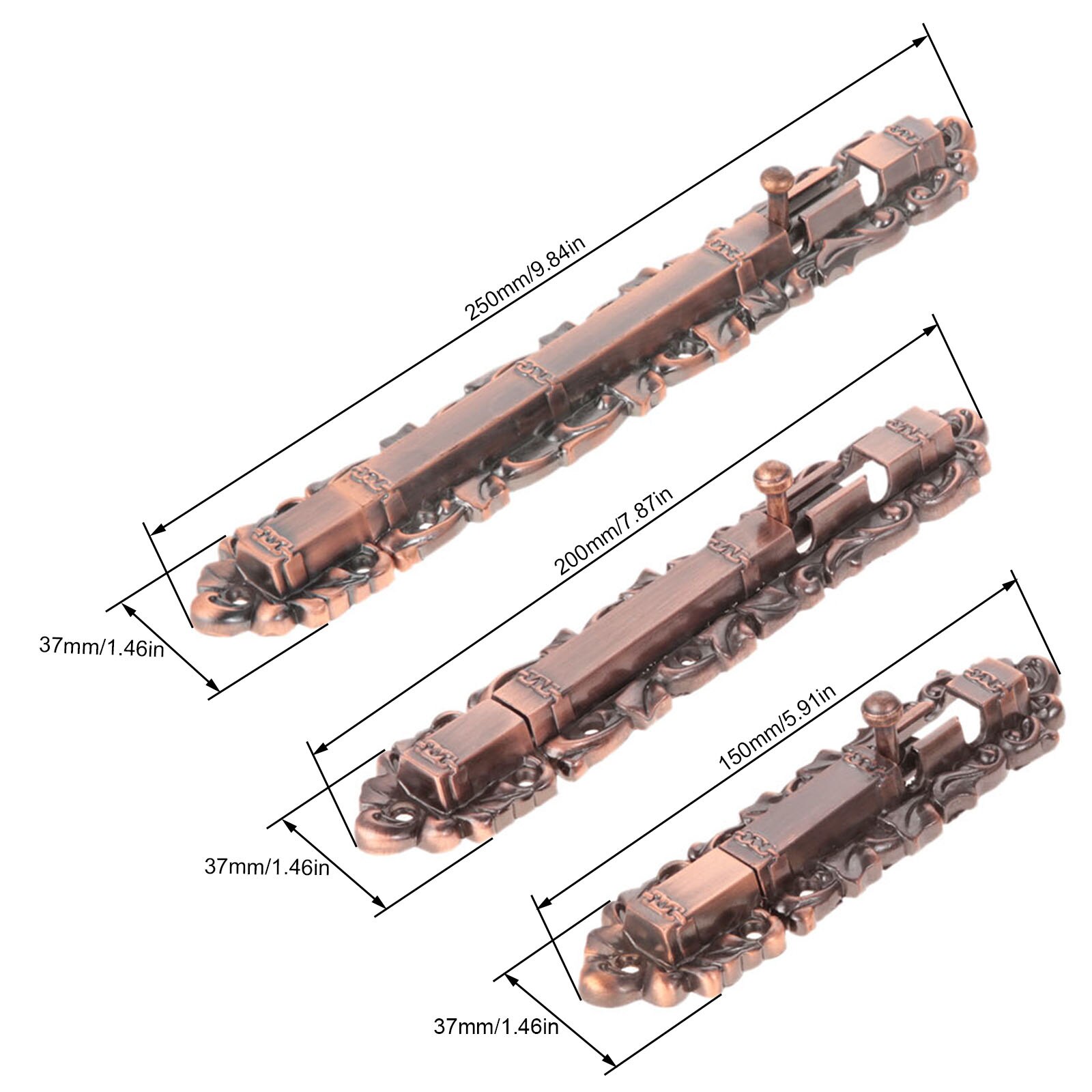 Door Bolt w/screw Antique Bronze/Copper Gate Latch... – Grandado