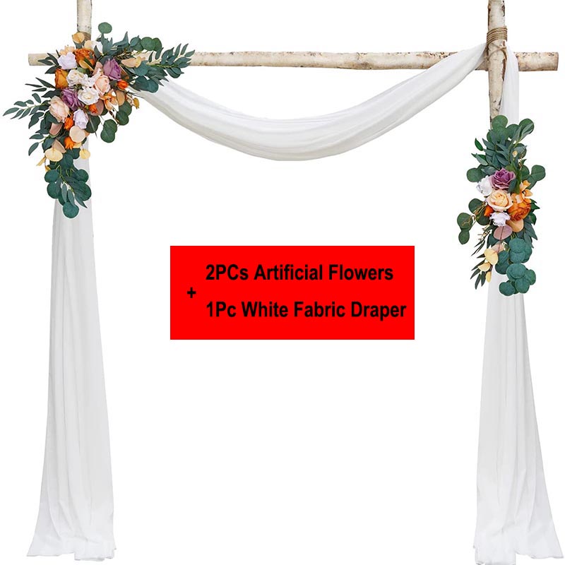 Bruiloft Boog Bloemen Kit 2 Stuks Ivoor Kunstmatig... – Vicedeal