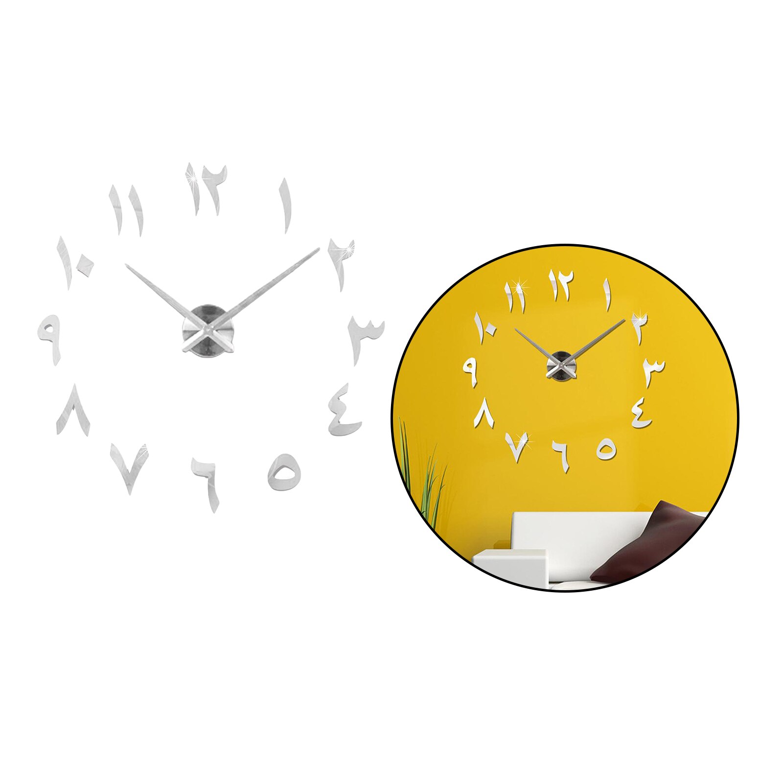 Wall Clock DIY 3D Acrylic Rome Number Stickers Fra... – Grandado