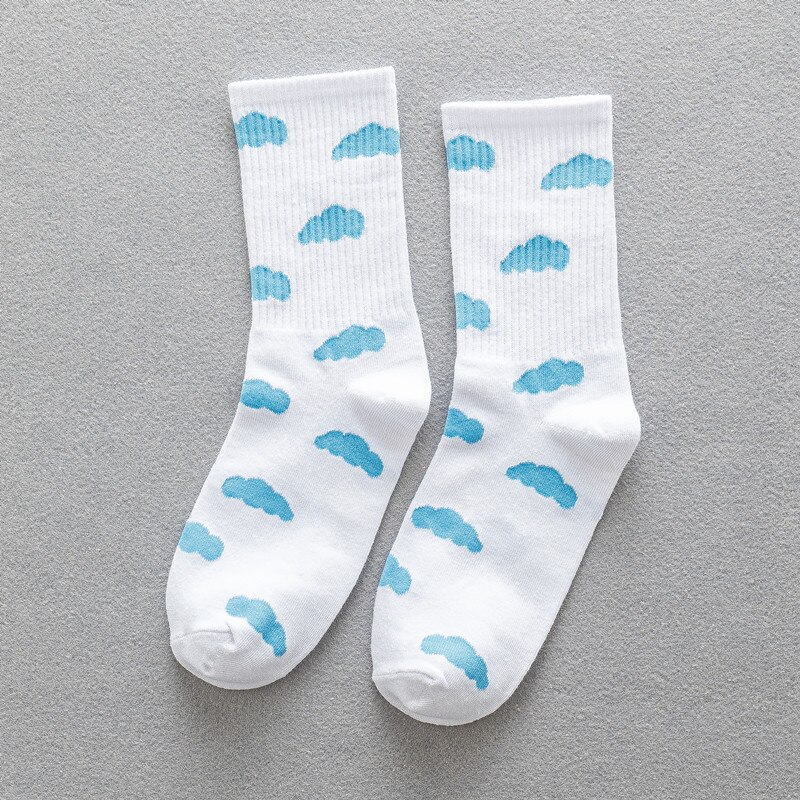 Japanese Harajuku Female Socks Kawaii Cloud Patter... – Grandado