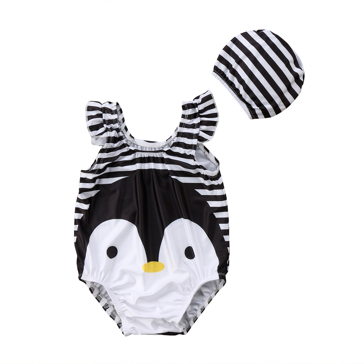 Lovely Kid Baby Girl 3D Fox/Penguin Swimwear Swims... – Grandado