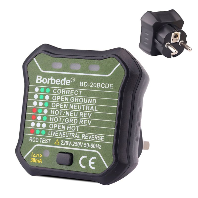 EU/UK 30mA Socket Tester Digital Display Socket De... – Grandado