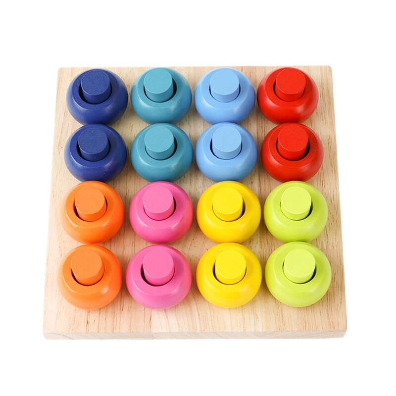 Wooden Color Sorting Stacking Rings Board Educatio... – Grandado