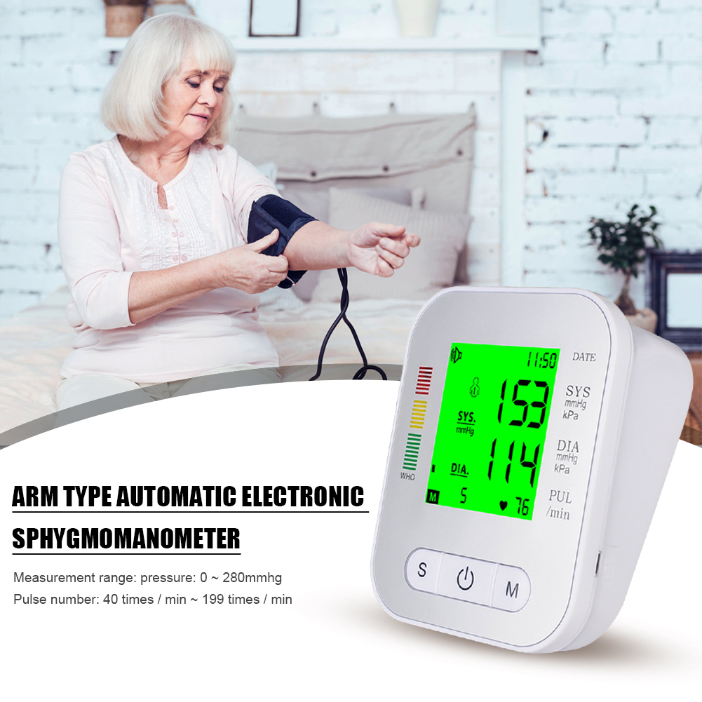 LCD Upper Arm Blood Pressure Monitor Pulse Meter T... – Grandado