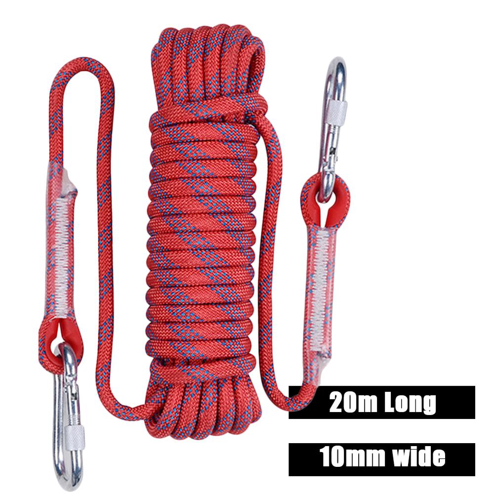20m Outdoor Climbing Rope 48 Strands With Carabine... – Grandado