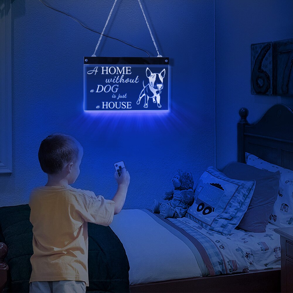 A Home Dog Wall Sign Led lamp board Bar Restaurant... – Vicedeal