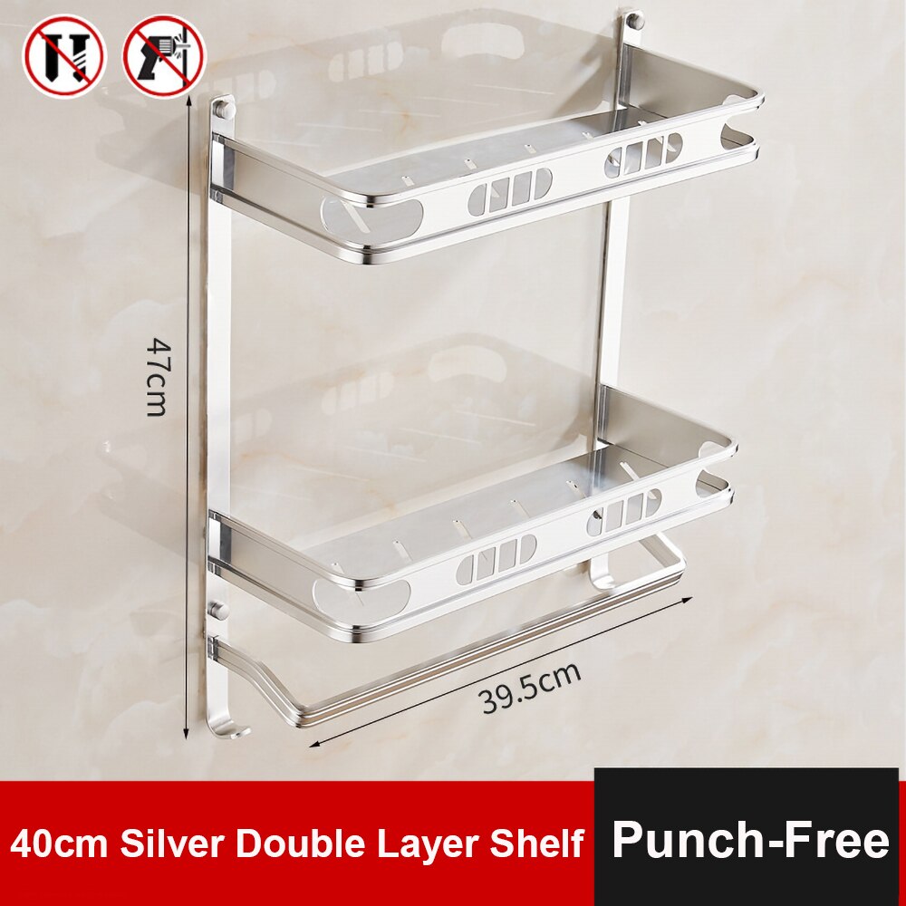 Shampoo Shelves Square Stand 39-49CM Aluminum Wall... – Grandado