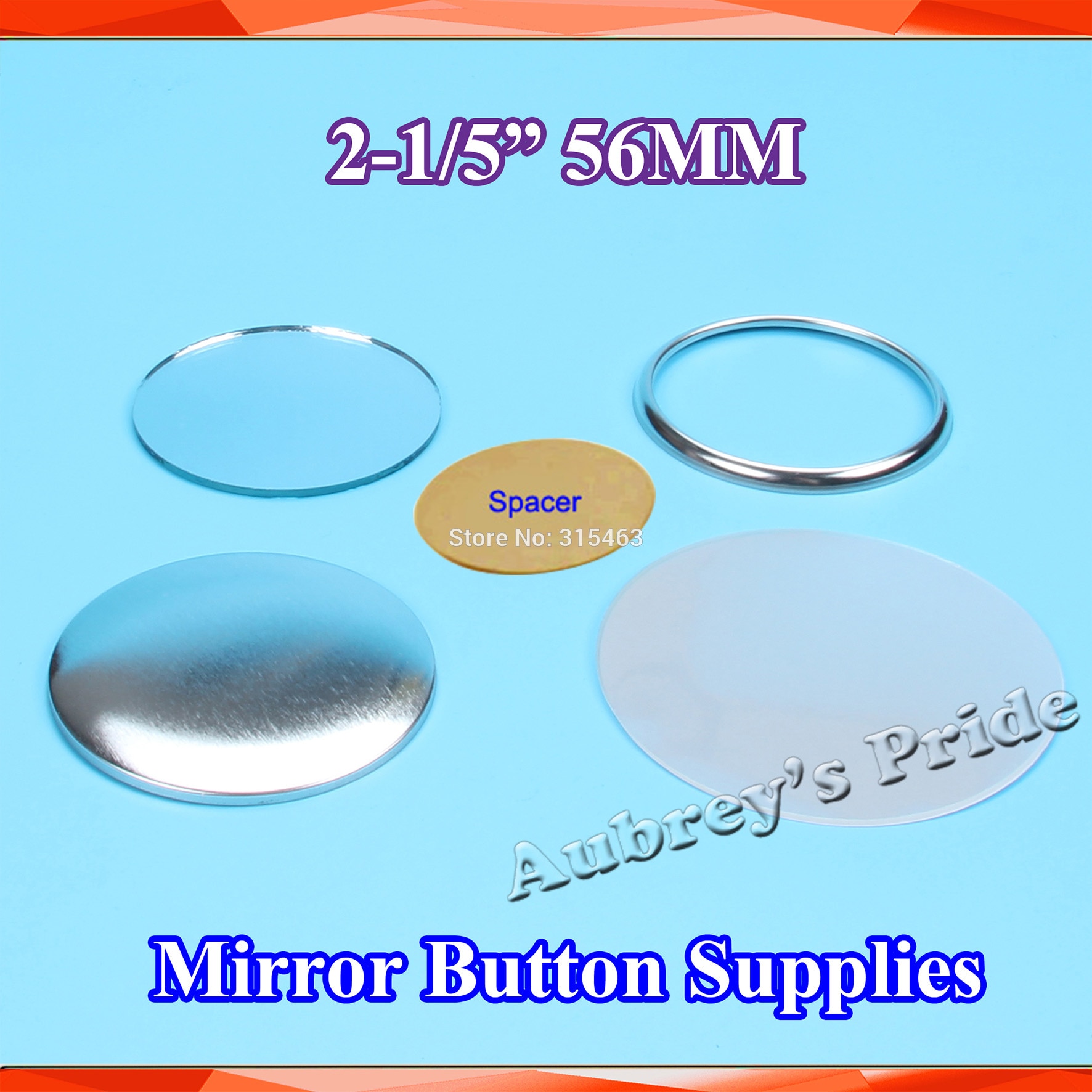 2-1/5" 56mm 100 Sets Mirror Badge Button Supp... – Grandado