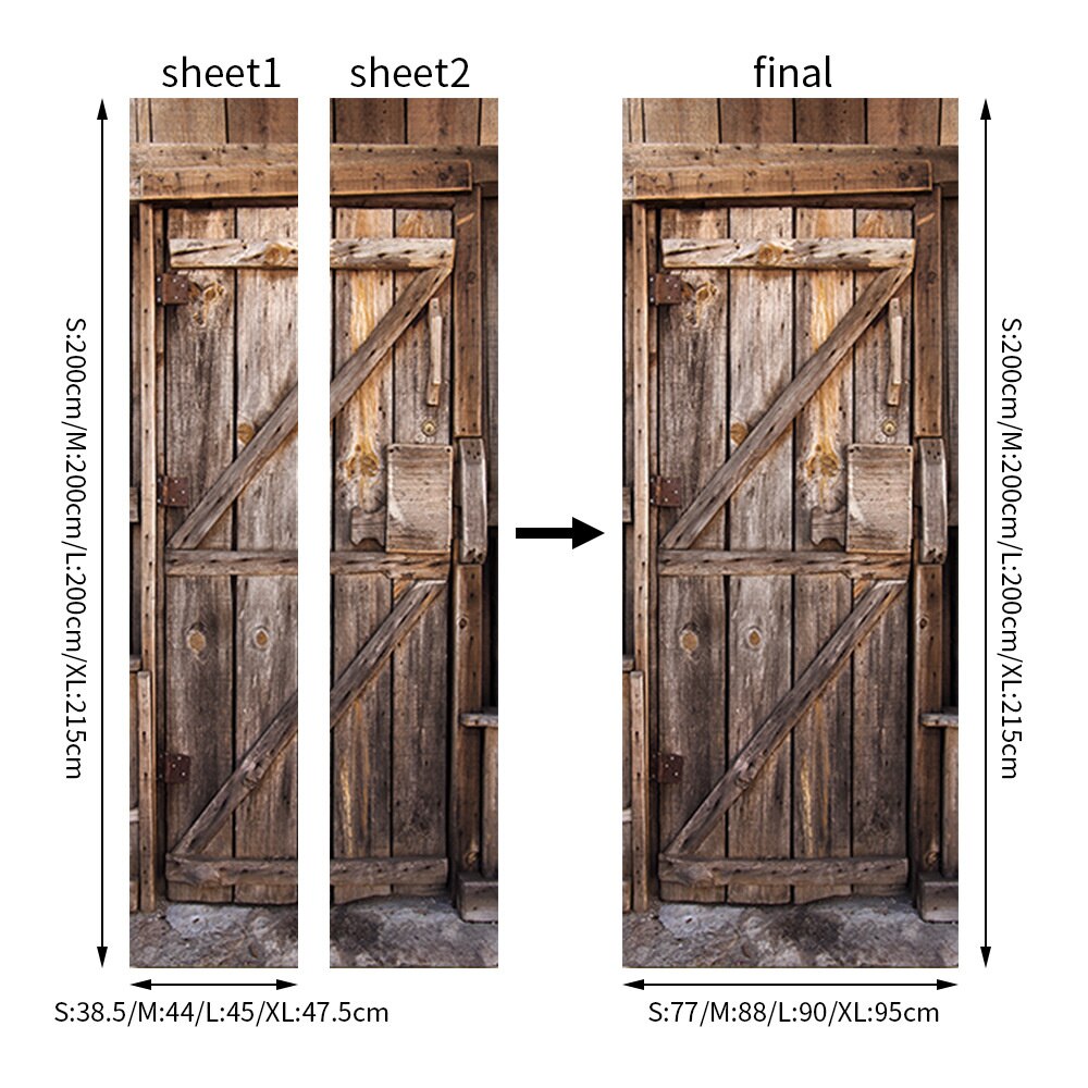 3D Door Sticker Door Pattern Sticker Bedroom Study... – Grandado