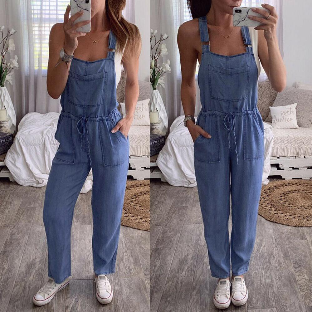 Women One-Piece Jumpsuits Overalls Denim Jeans Bib... – Grandado
