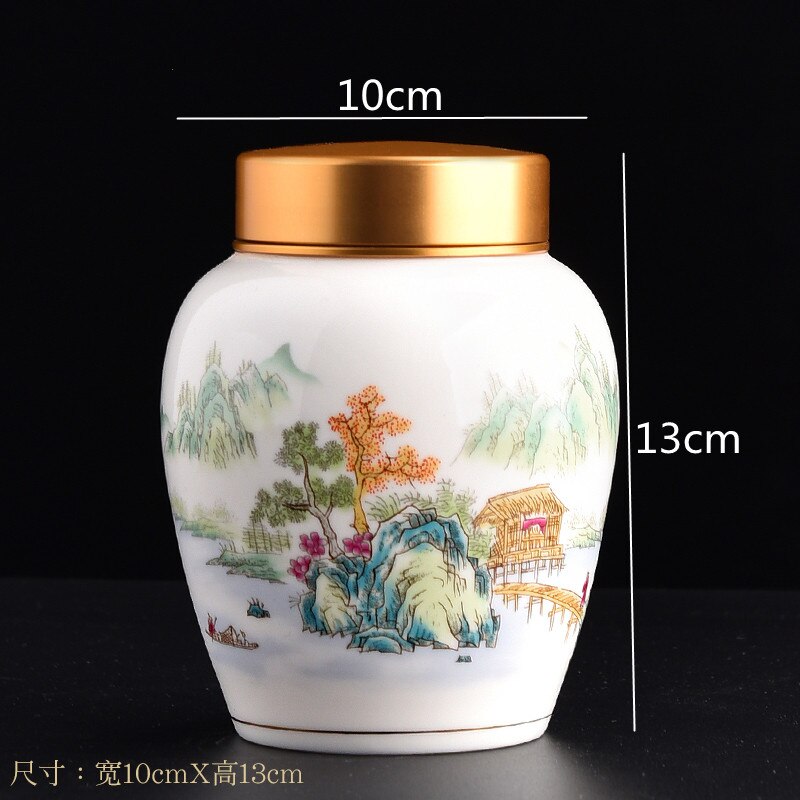 White Porcelain Tea Tin Tea Caddy Ceramic Airtight... – Vicedeal