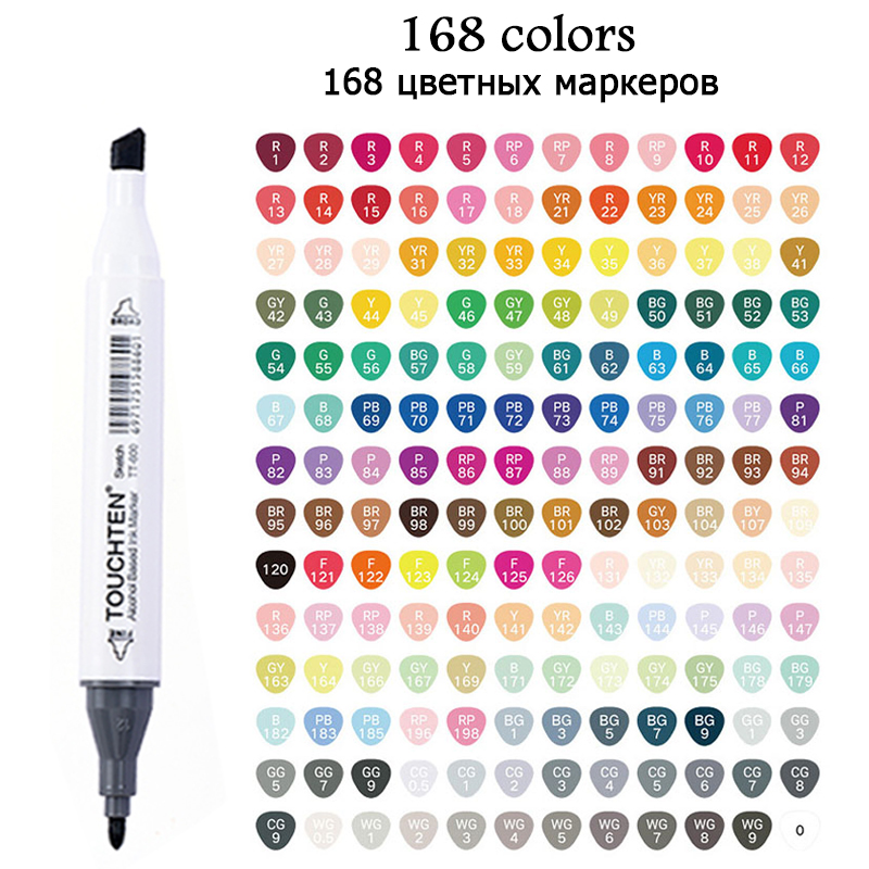 30/40/60/168 Colors Dual Tip Art Markers Pen Set S... – Grandado