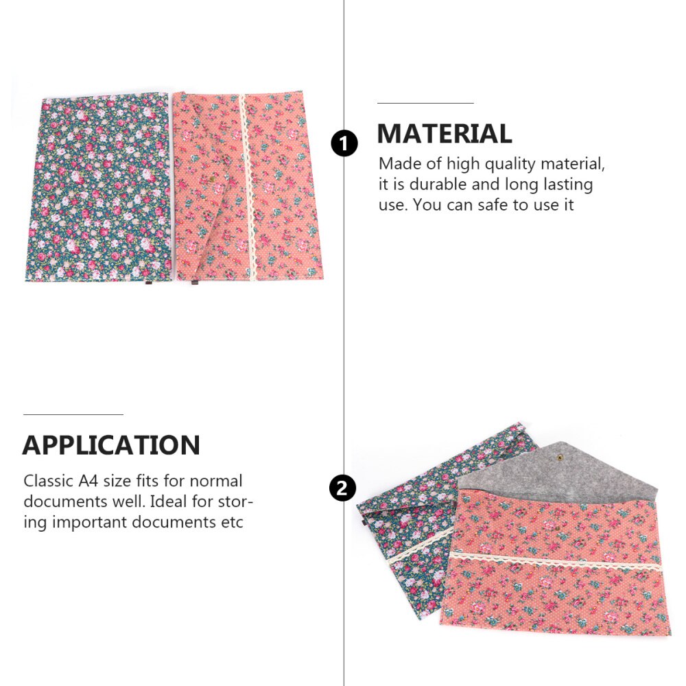 4pcs A4 Size File Document Folder Plush Floral Doc... – Grandado