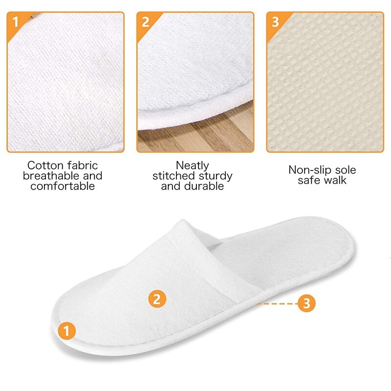 Disposable Slippers,24 Pairs Closed Toe Disposable... – Grandado