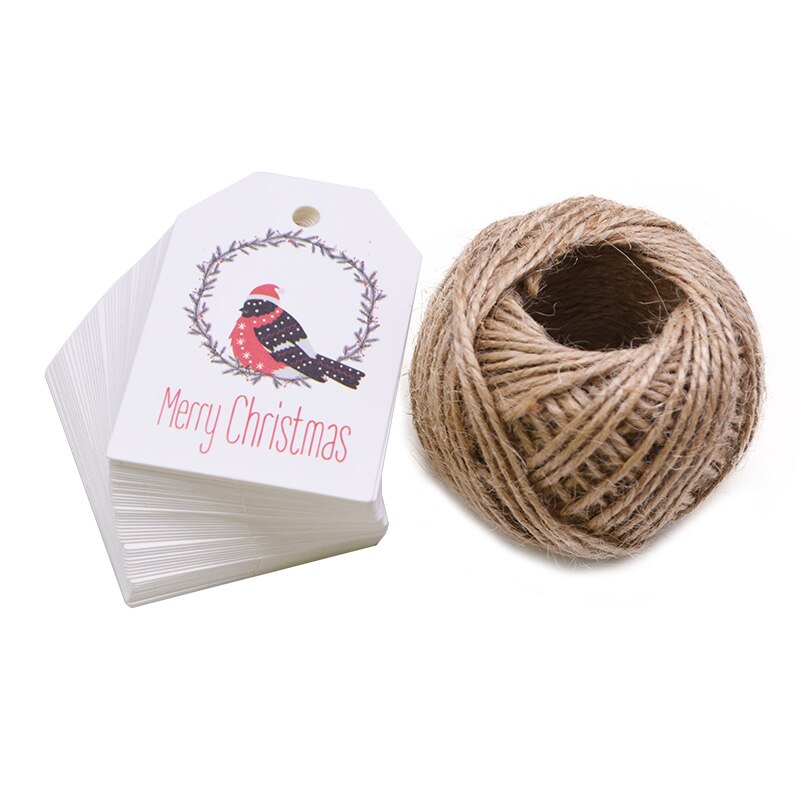 50pcs Xmas Tags Paper wrapping Printed Merry Chris... – Grandado