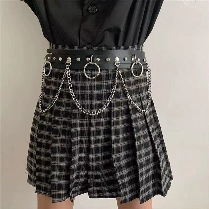 hip-hop punk gothic style metal Chain strap belt l... – Grandado