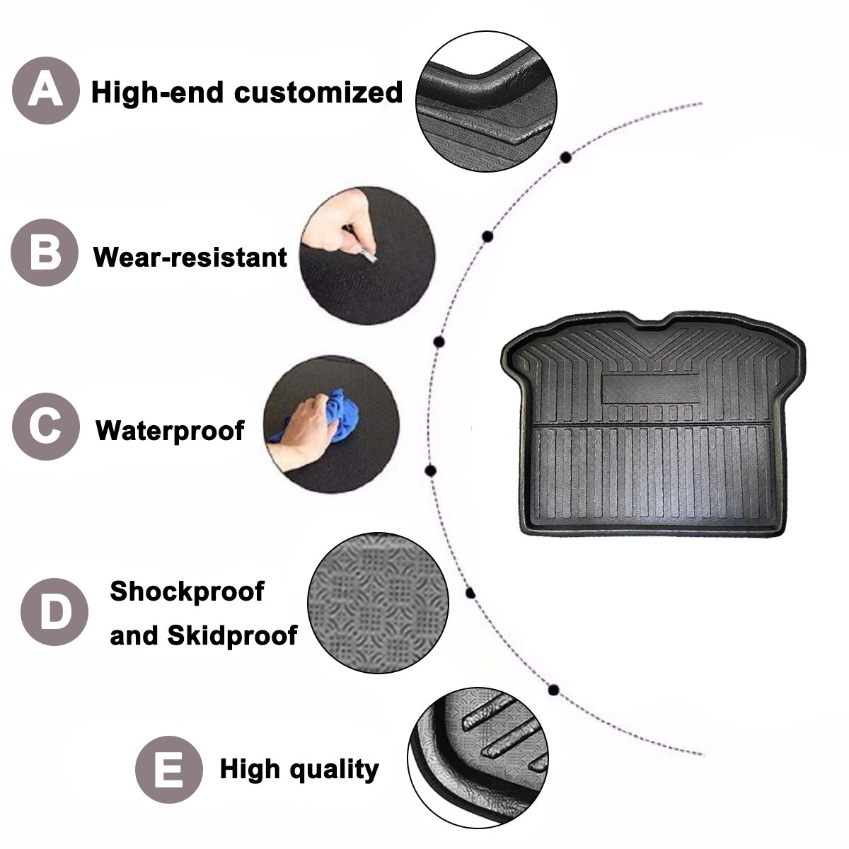 Auto vloermat voor honda civic 2006 2007 achterkof... – Vicedeal