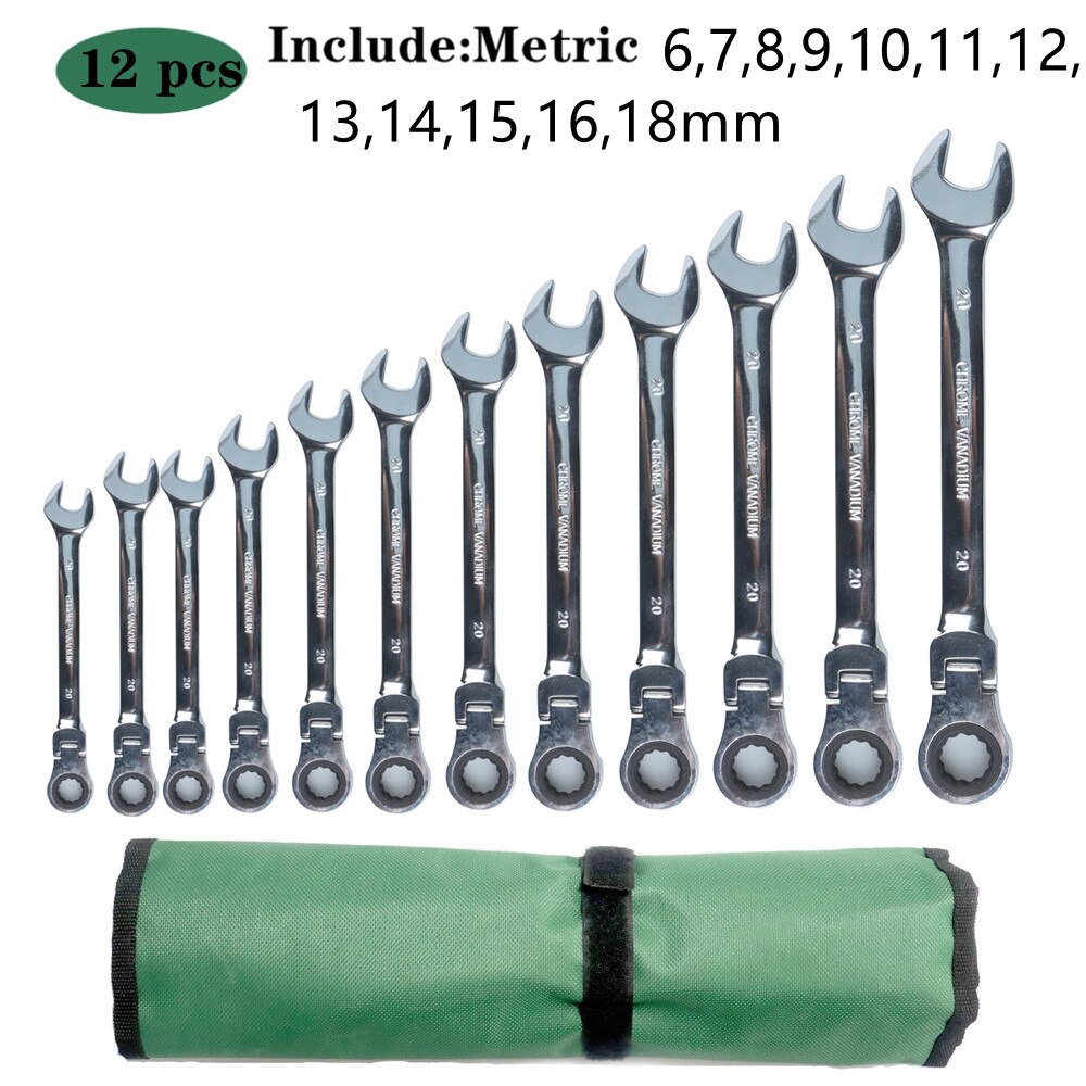 WOZOBUY Ratchet Metric Wrench Set with Movable Hea... – Grandado