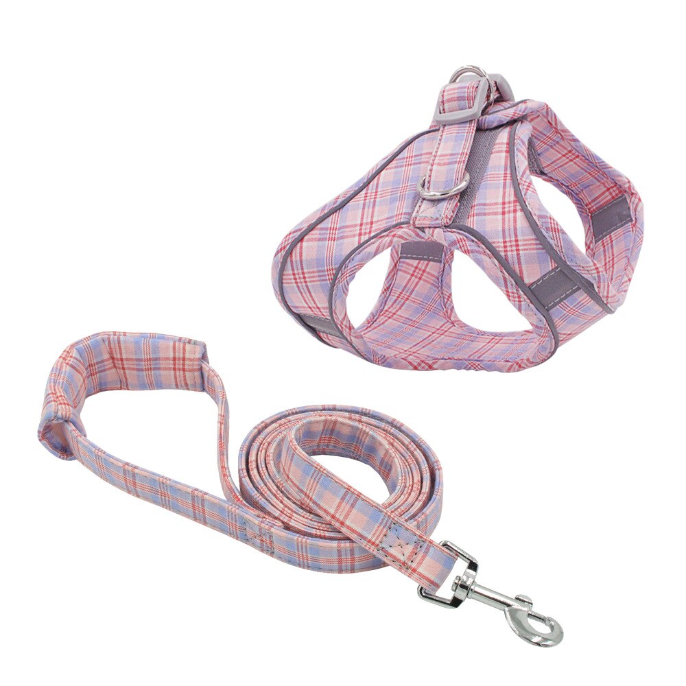 Pet leash vest, dog chest harness, lattice reflect... – Grandado