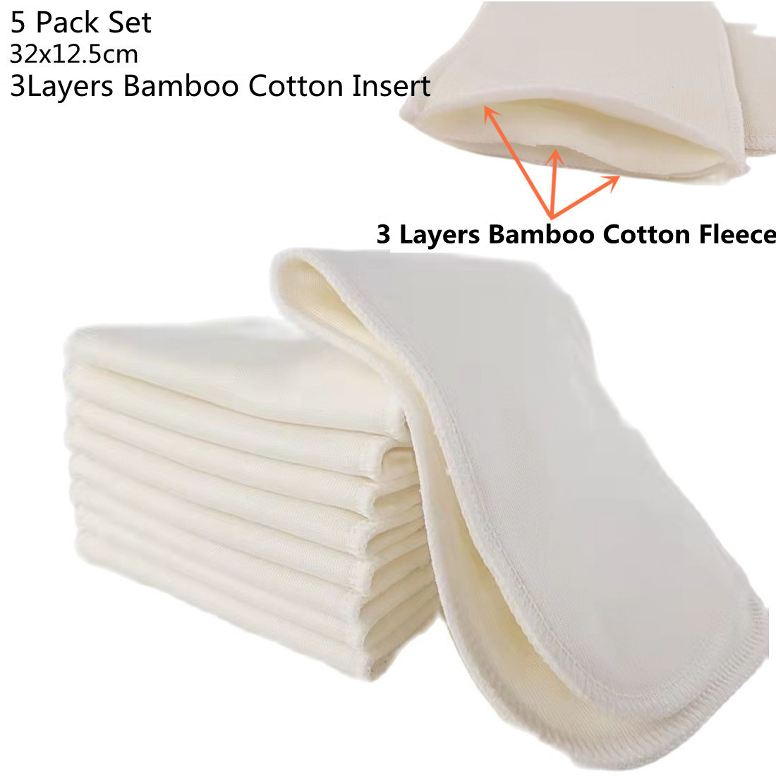 3 Lagen Bamboe Katoen Fleece Baby Doek Herbruikbar... – Grandado