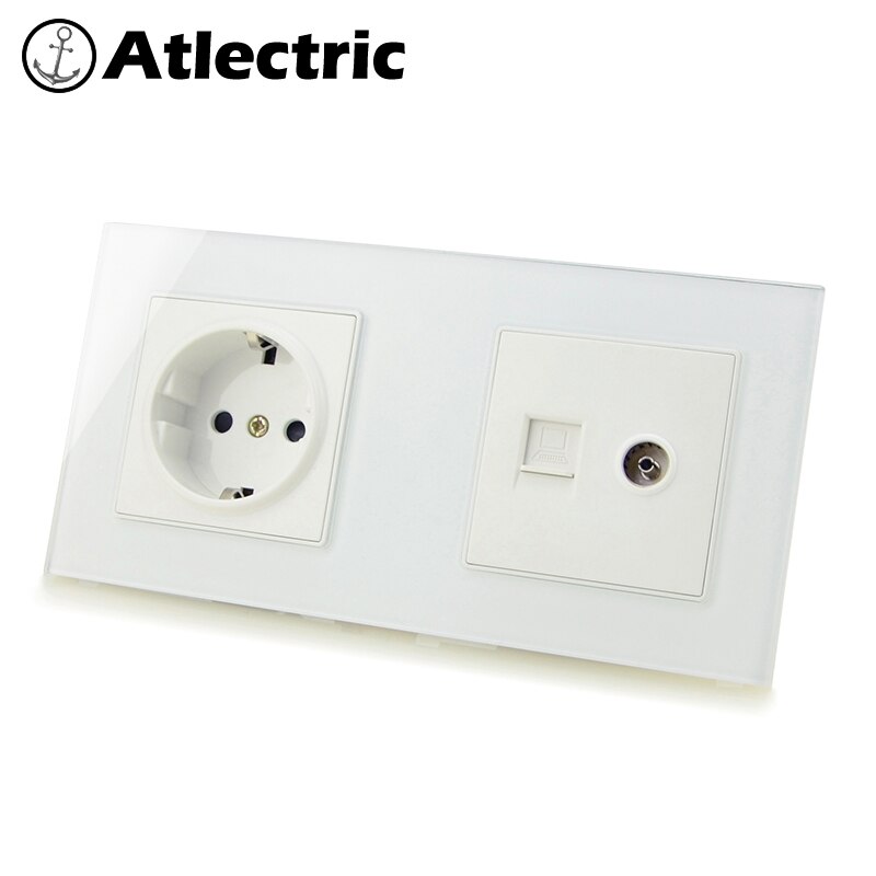 Atlectric EU DE Standard Plug Wall Power Socket RJ... – Grandado Atlectric EU DE Standard Plug Wall Power Socket RJ... – Grandado