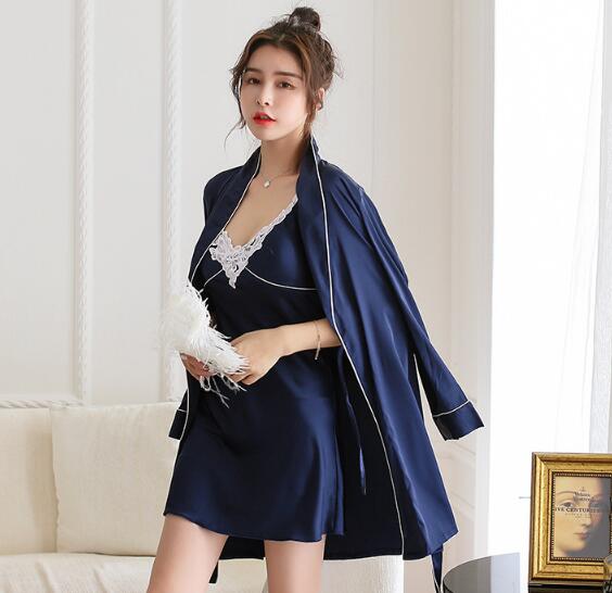 traje de seda de conjunto de dos piezas ropa de do... – Vicedeal