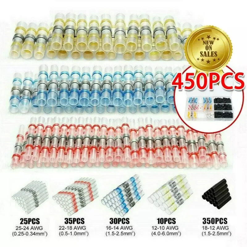 450Pcs Waterproof Butt Terminals Solder Seal Sleev... – Vicedeal