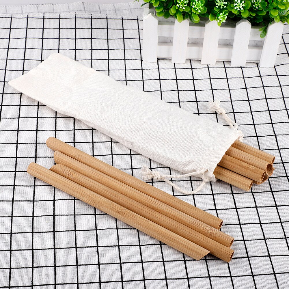 10 Stuks Biologische Bamboe Rietjes Herbruikbare M... – Grandado