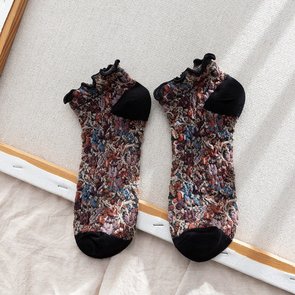 Print Cotton Woman Socks Summer Harajuku Retro Sho... – Vicedeal